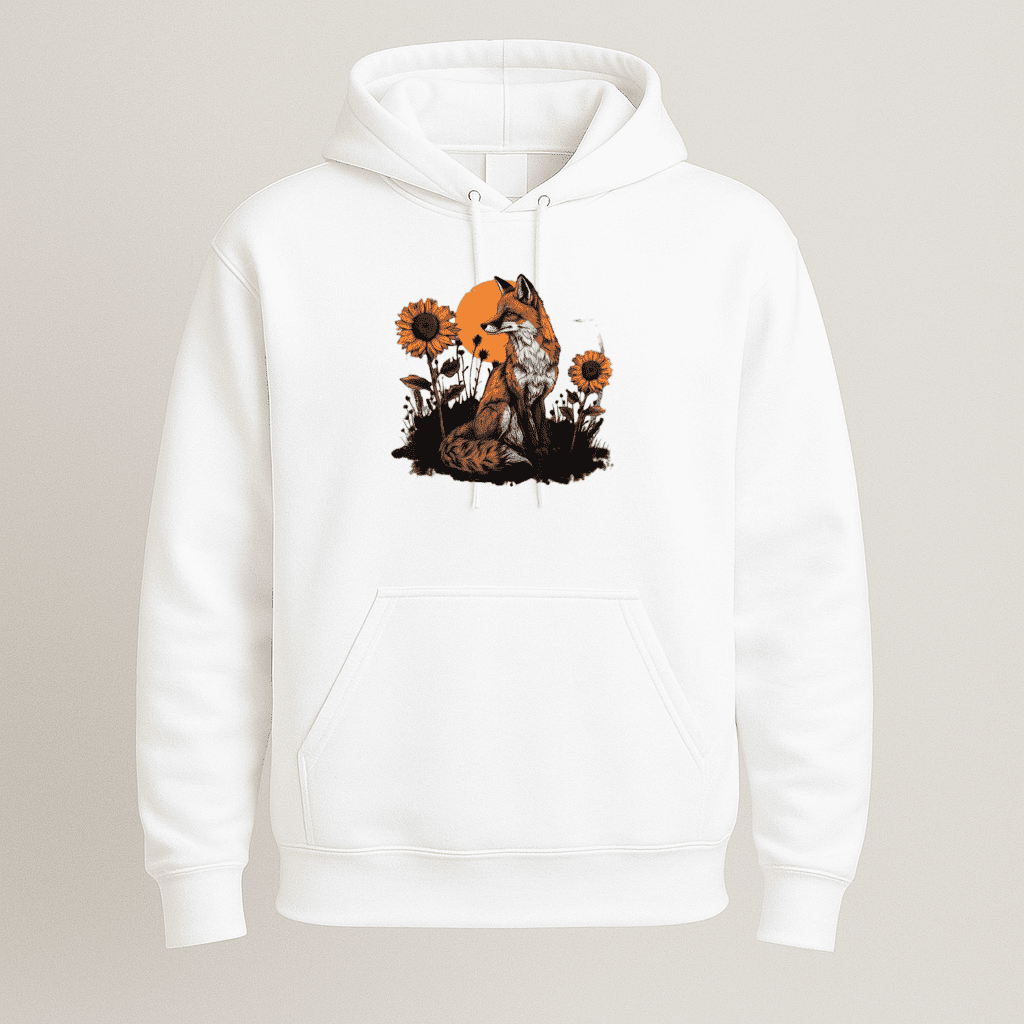 Autumn Fox With Sunflowers Cozy Seasonal Fall Retro Cartoon Inspired ...