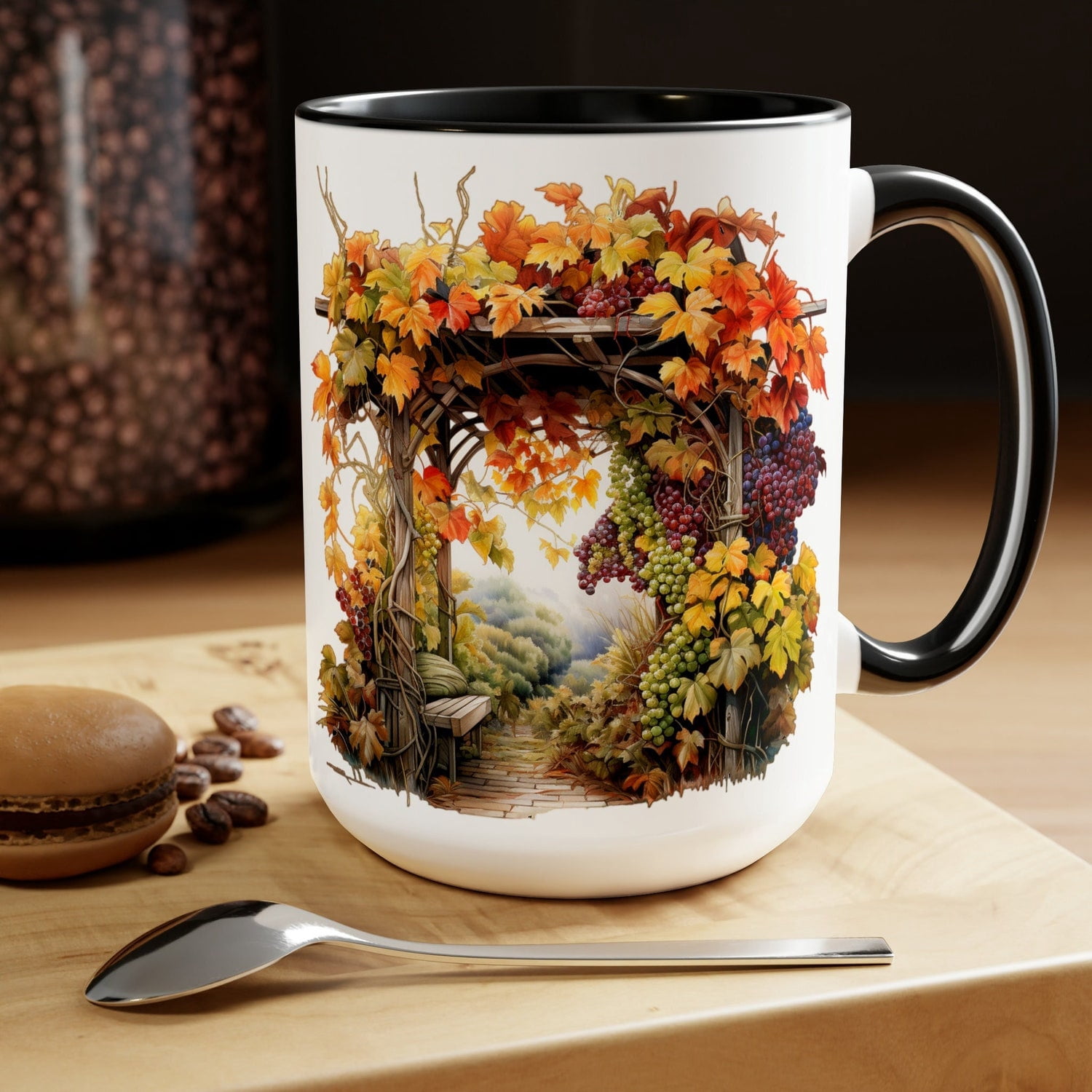 Autumn Garden Arbor Mug: Grapevine Fruit Design, Fall Decor - Walmart.com
