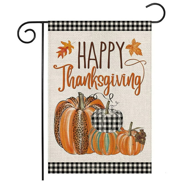 Autumn Garden Flag Double Sided Decor with Maple Leaf and Pumpkin ...