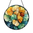 Autumn Ginkgo Leaf Stained Glass Suncatcher, Decorative Window Hanging ...