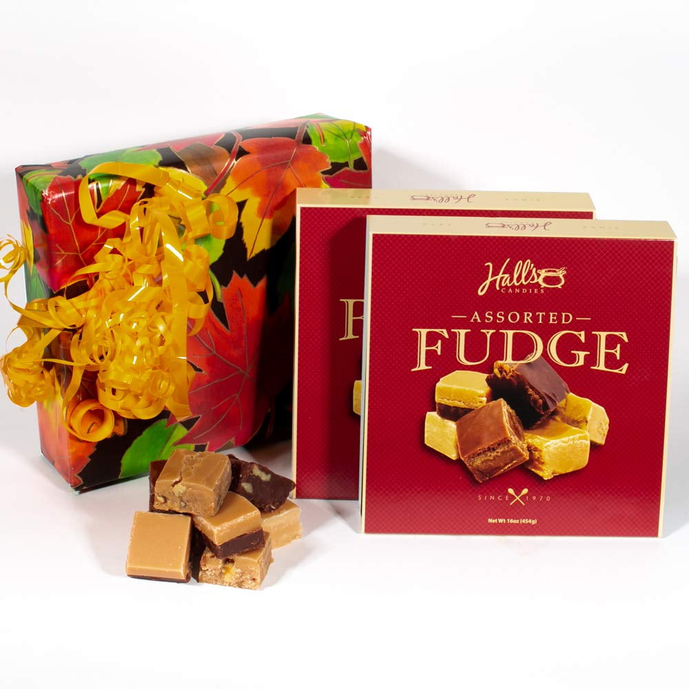 Autumn Glow Gift Box, 2 Pounds Hall's Chocolate Fudge - Walmart.com