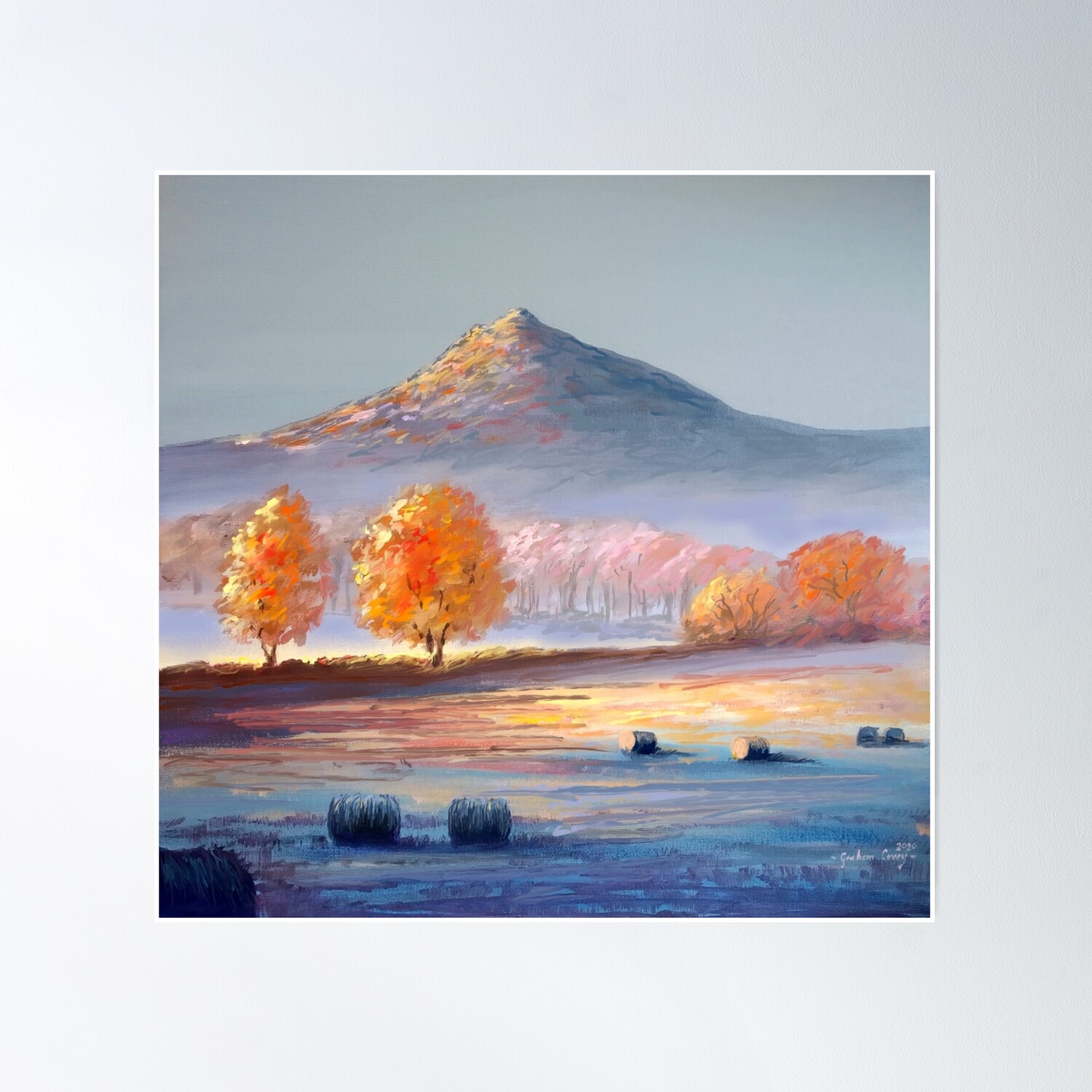 Autumn Glow Of Bennachie Poster Wall Art, Modern Wall Decor, 16x16 ...