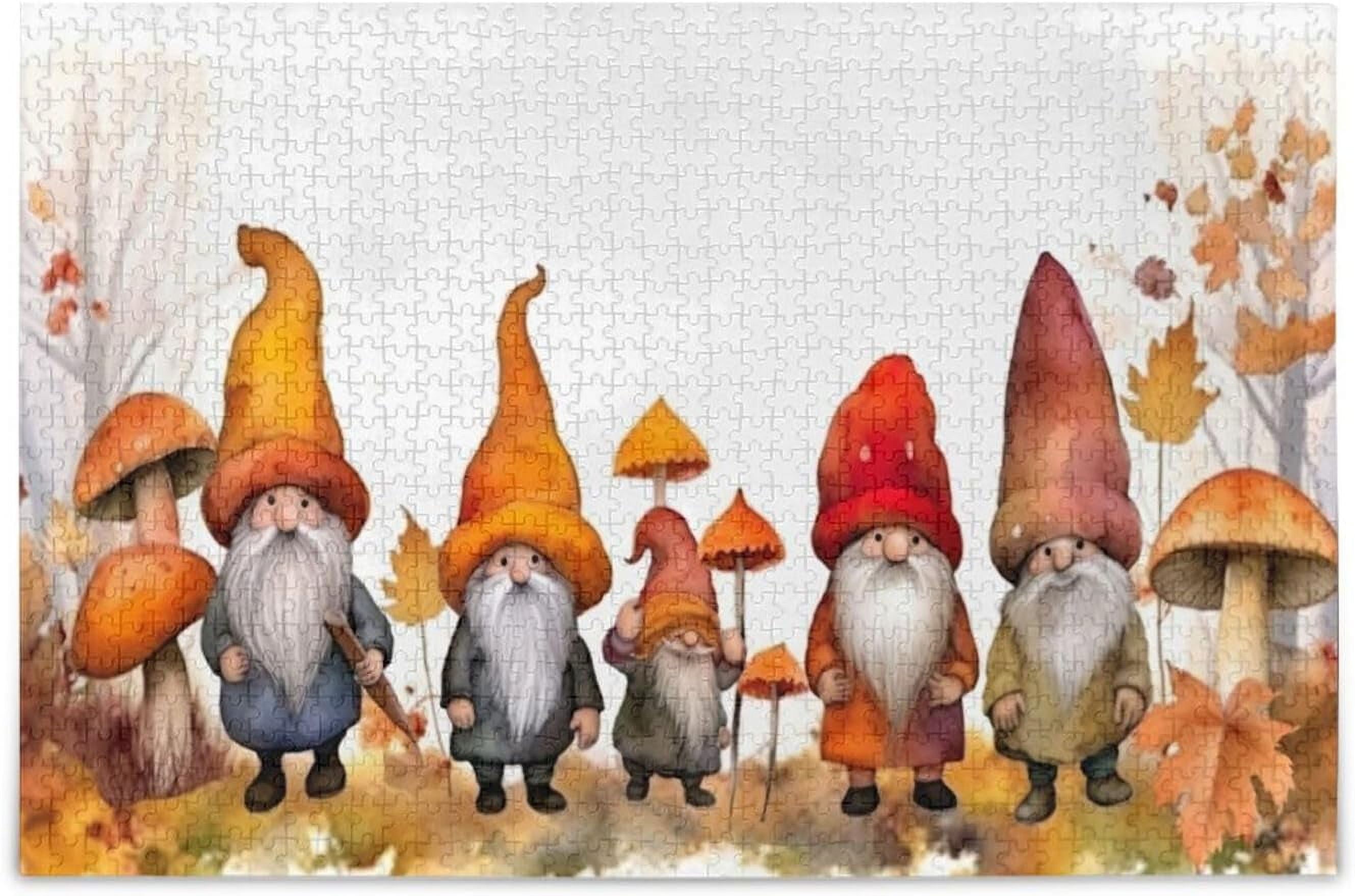 Autumn Gnomes Jigsaw Puzzles for Adults 1000 Pieces, Die-Cut Puzzle ...