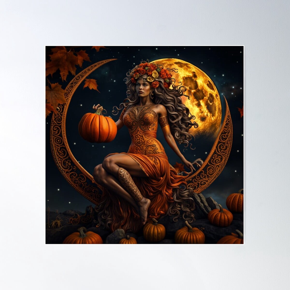 Autumn Goddess Poster Wall Art, Modern Wall Decor For Living Room ...