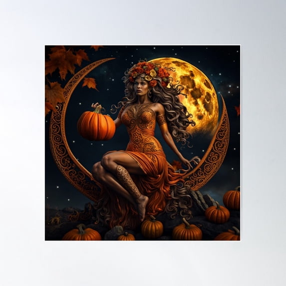Autumn Goddess Poster Wall Art, Modern Wall Decor For Living Room ...