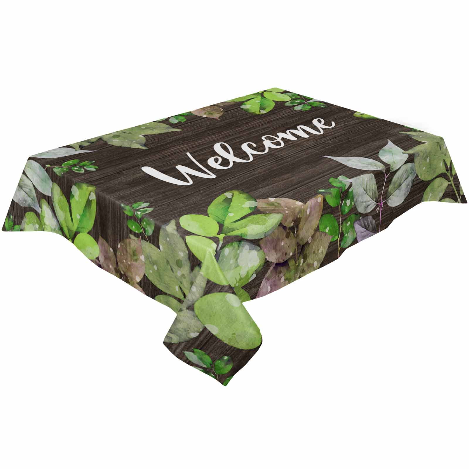 Autumn Green Eucalyptus Rectangle Tablecloths 60x140,Fall Leaves Plant ...