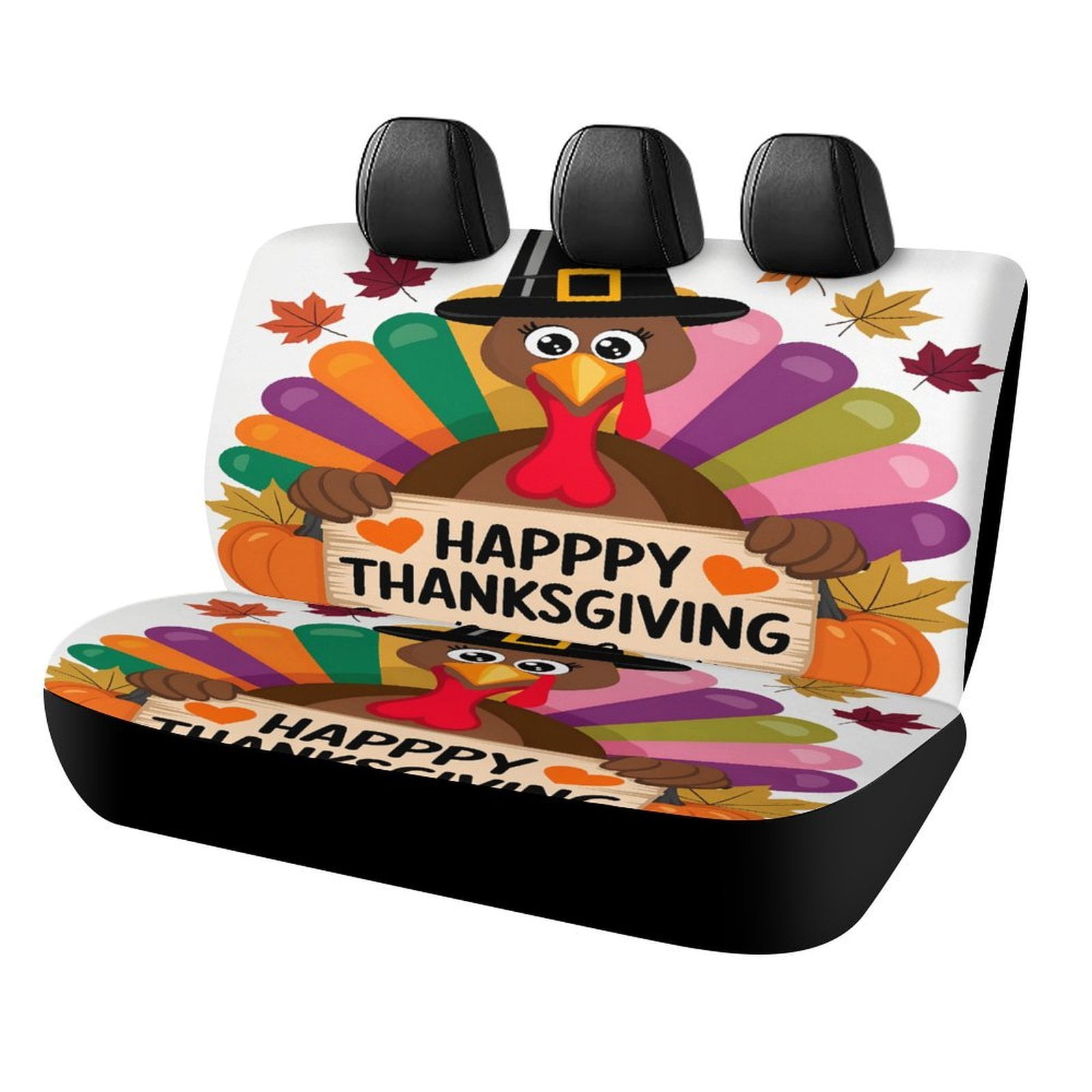 Autumn Happy Thanksgiving Turkey Car Rear Seat Cover, Suitable for ...