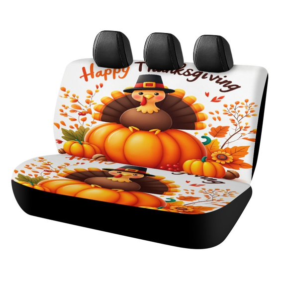 Autumn Happy Thanksgiving Turkey Car Rear Seat Covers,Bench Back Seat ...