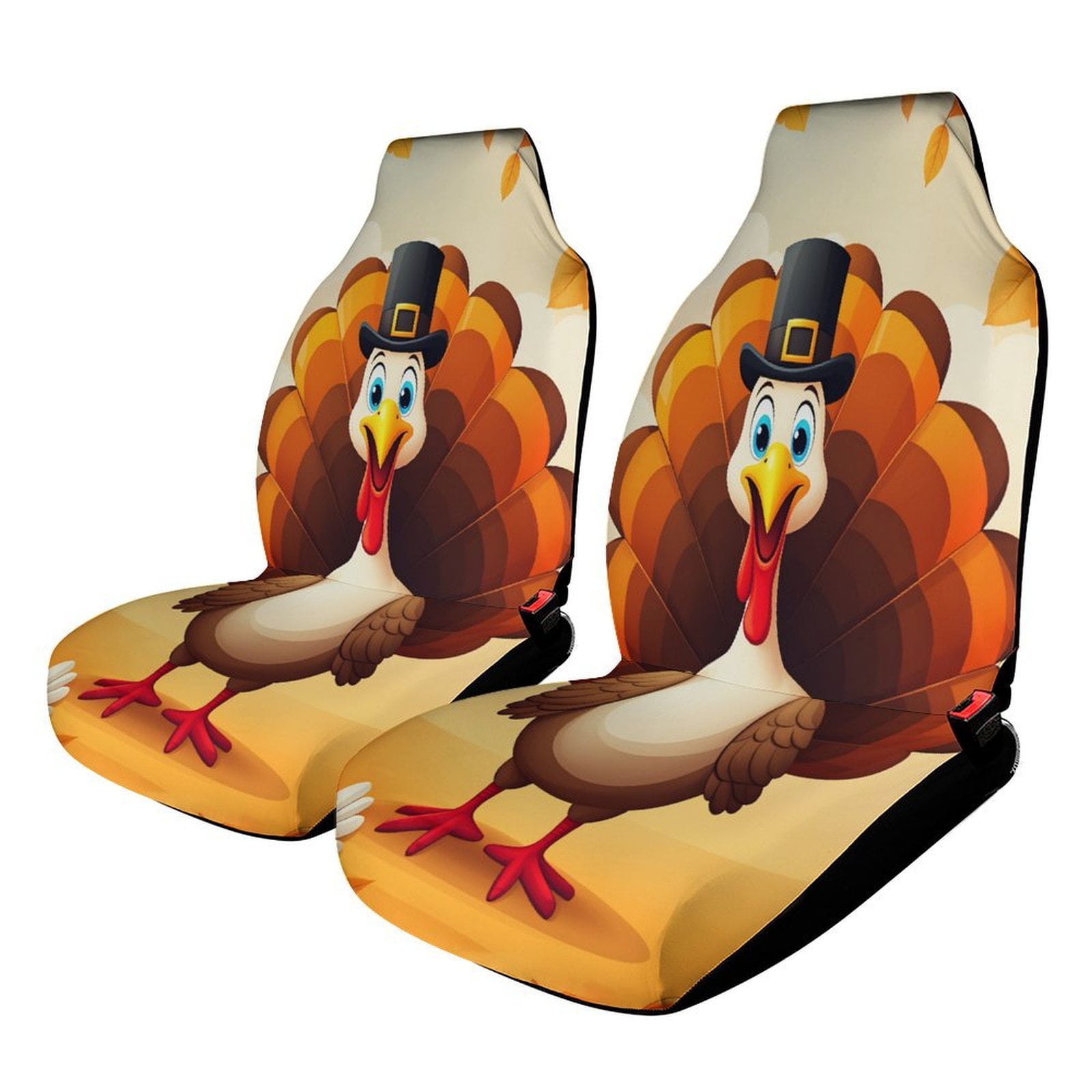 Autumn Happy Thanksgiving Turkey Car Seat Covers Car Accessories Pack ...