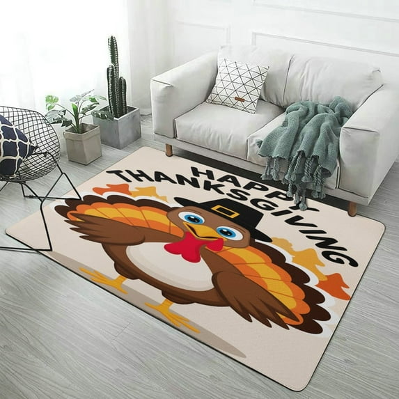 Autumn Happy Thanksgiving Turkey Carpet Style Living Room Bedroom Soft ...