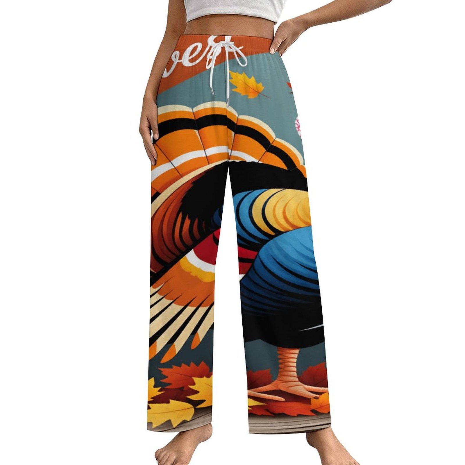 Autumn Happy Thanksgiving Turkey Pajamas For Women Loose Retro Night ...