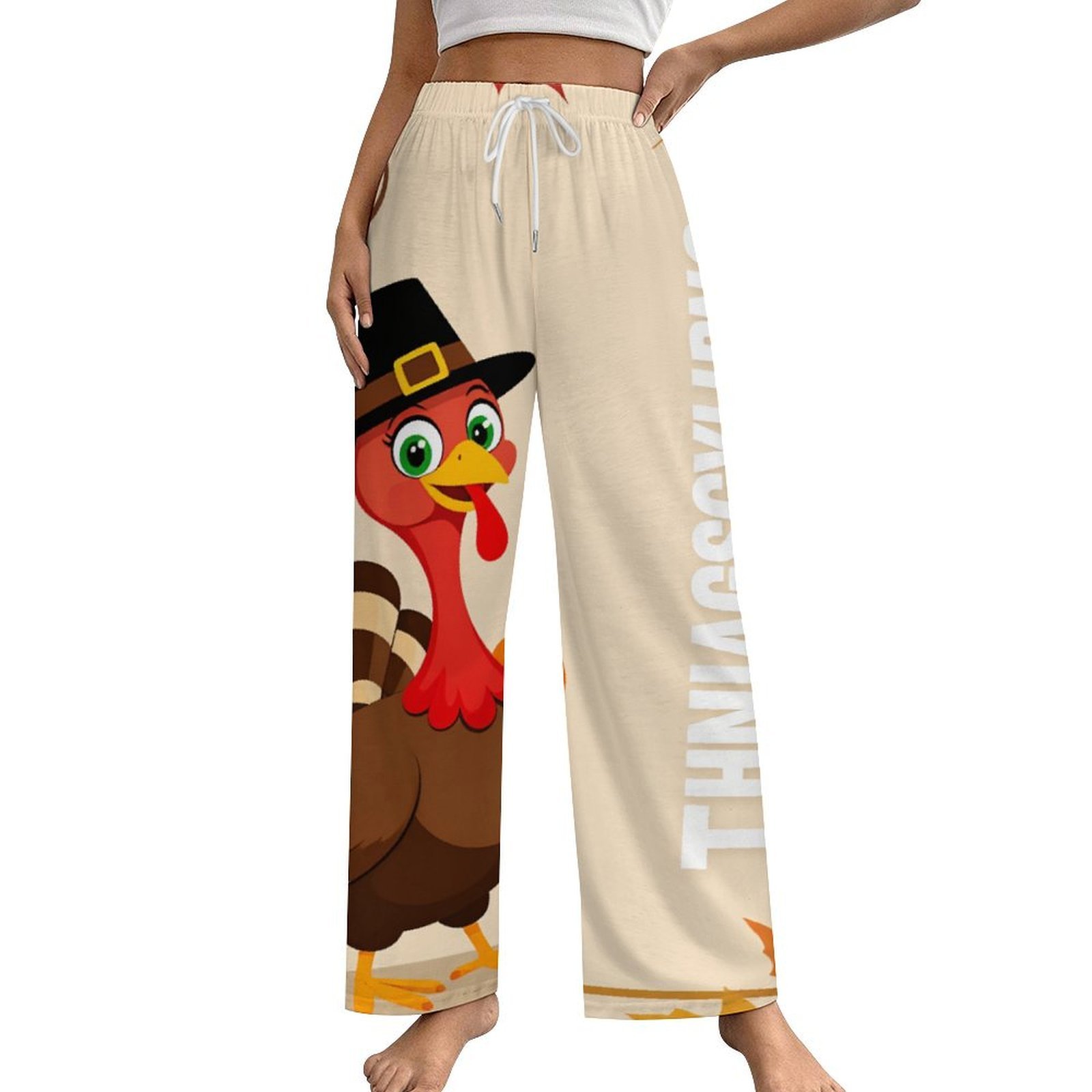 Autumn Happy Thanksgiving Turkey Pajamas Leisure Trousers Soft Warm ...