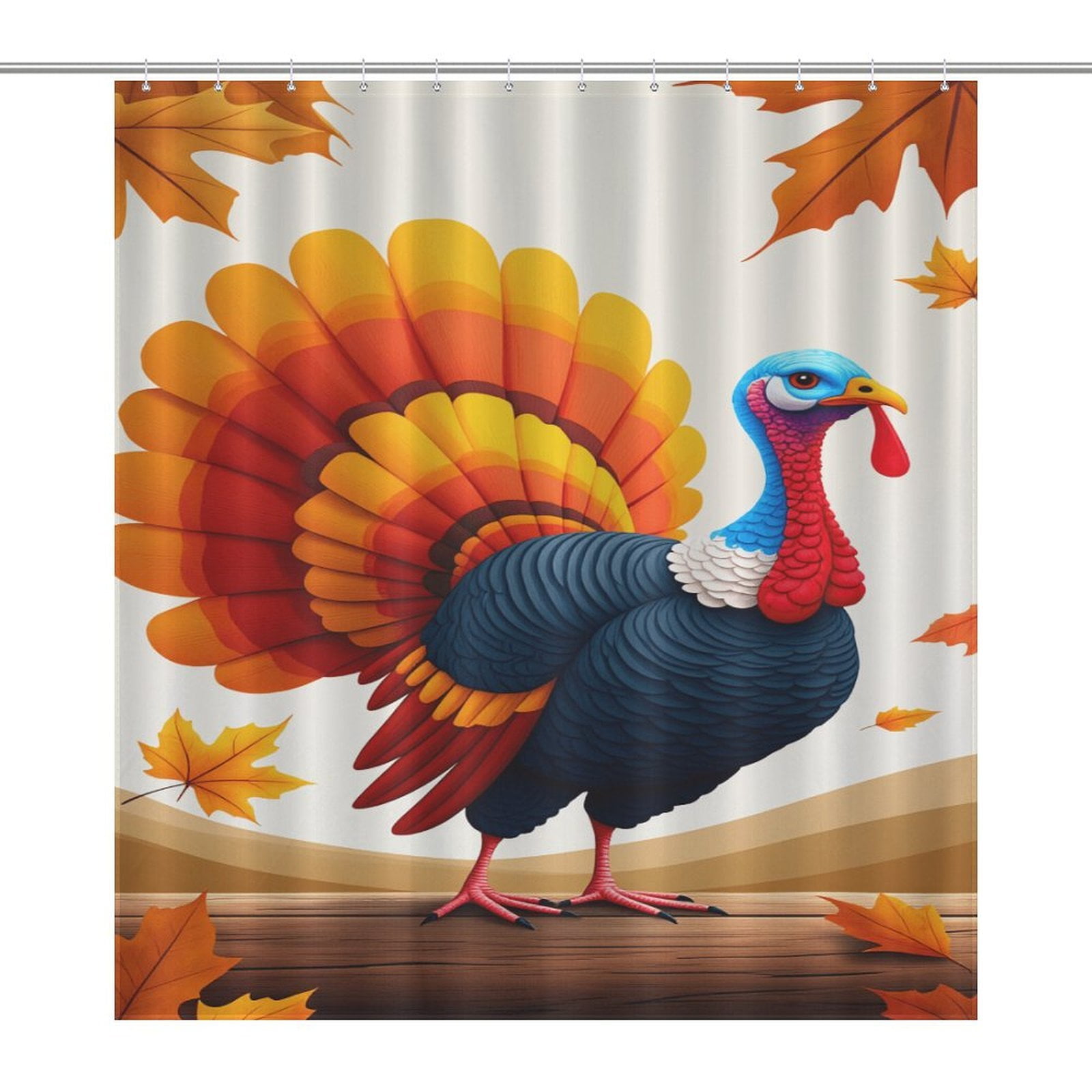 Autumn Happy Thanksgiving Turkey Shower Curtain Modern Home Bathroom ...