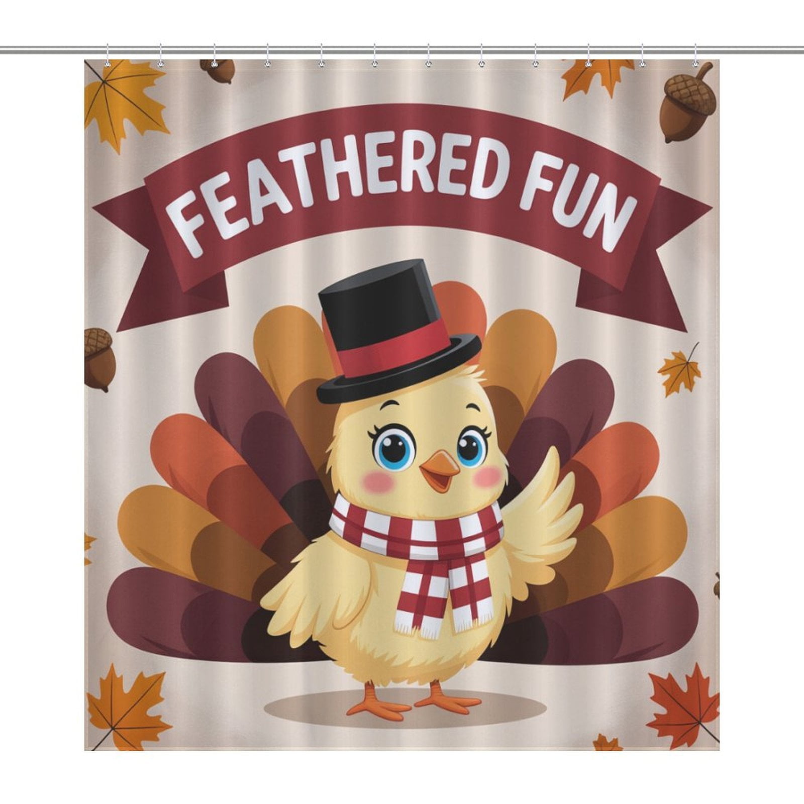Autumn Happy Thanksgiving Turkey Shower Curtain Modern Home Bathroom ...