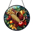 Autumn Harvest Cornucopia Stained Glass Suncatcher – Seasonal Window ...