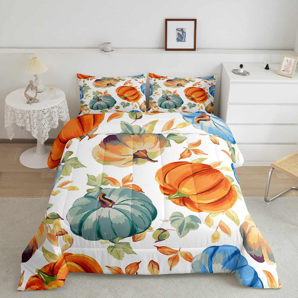 Autumn Harvest Decoration Comforter Set Happy Fall Y'All Bedding King ...
