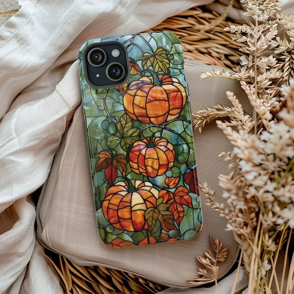 Autumn Harvest Glow Pumpkin Phone Case Faux GlFall Art for iPhone 17 ...