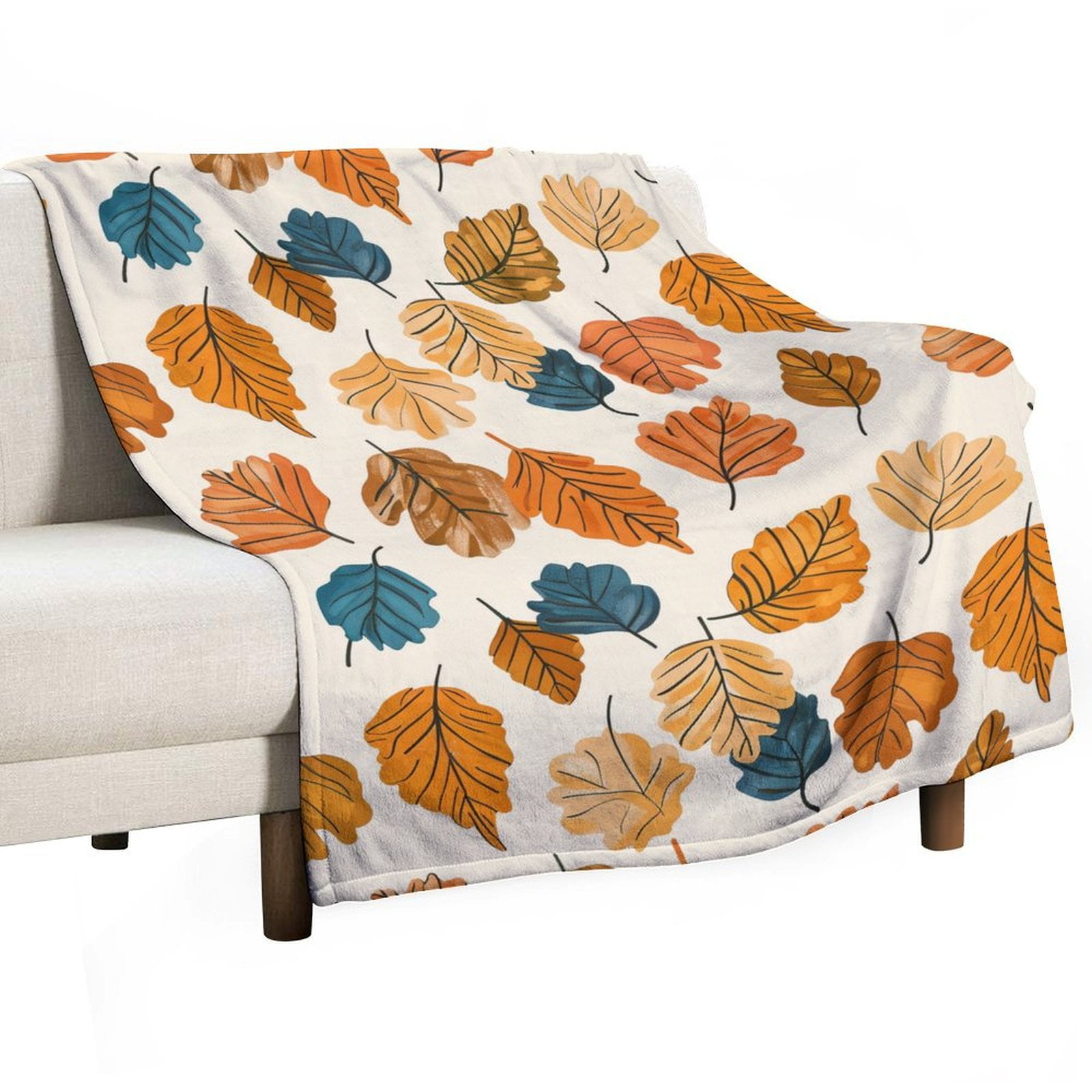 Autumn Harvest Maple Leaves Thanksgiving Blanket for Bed Throw Blanket ...