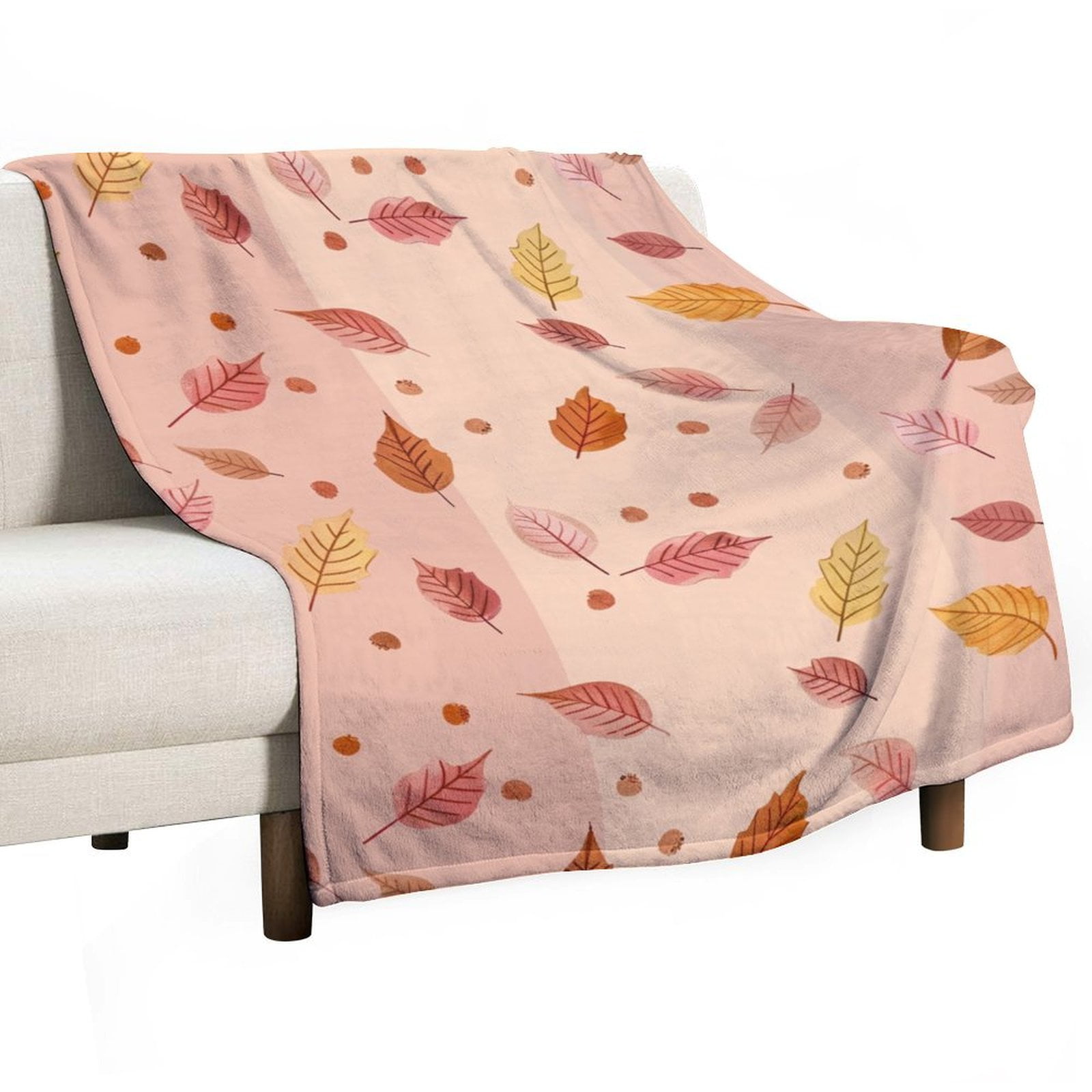 Autumn Harvest Maple Leaves Thanksgiving Flannel Blanket Lightweight ...