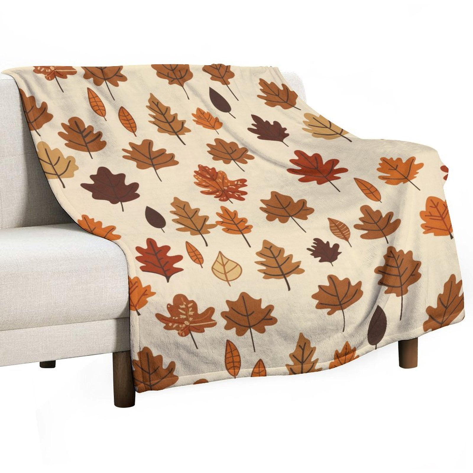 Autumn Harvest Maple Leaves Thanksgiving Flannel Blanket Lightweight ...