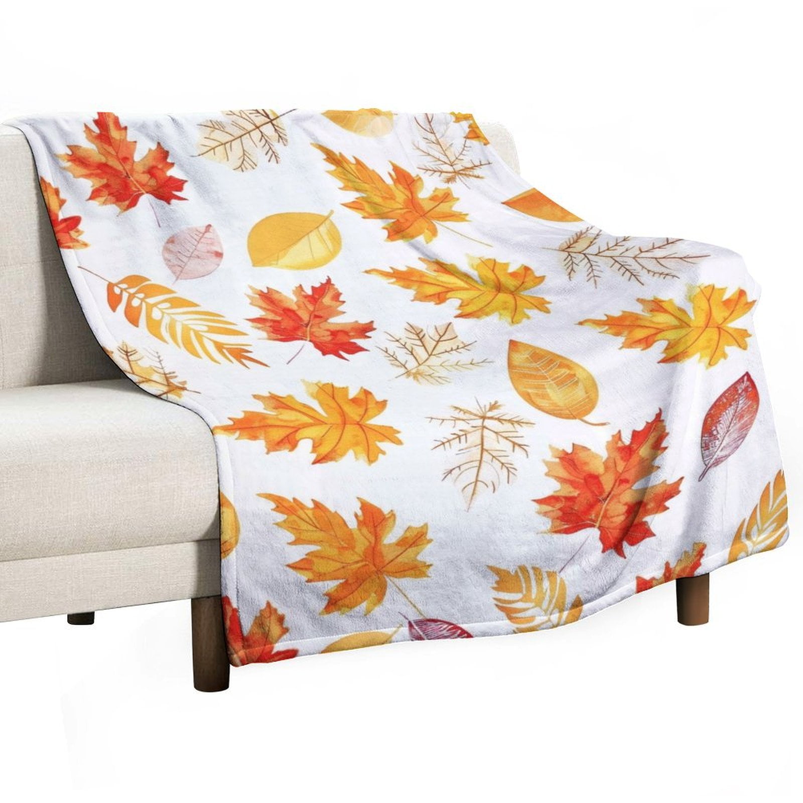 Autumn Harvest Maple Leaves Thanksgiving Print Blanket Warm Throw ...