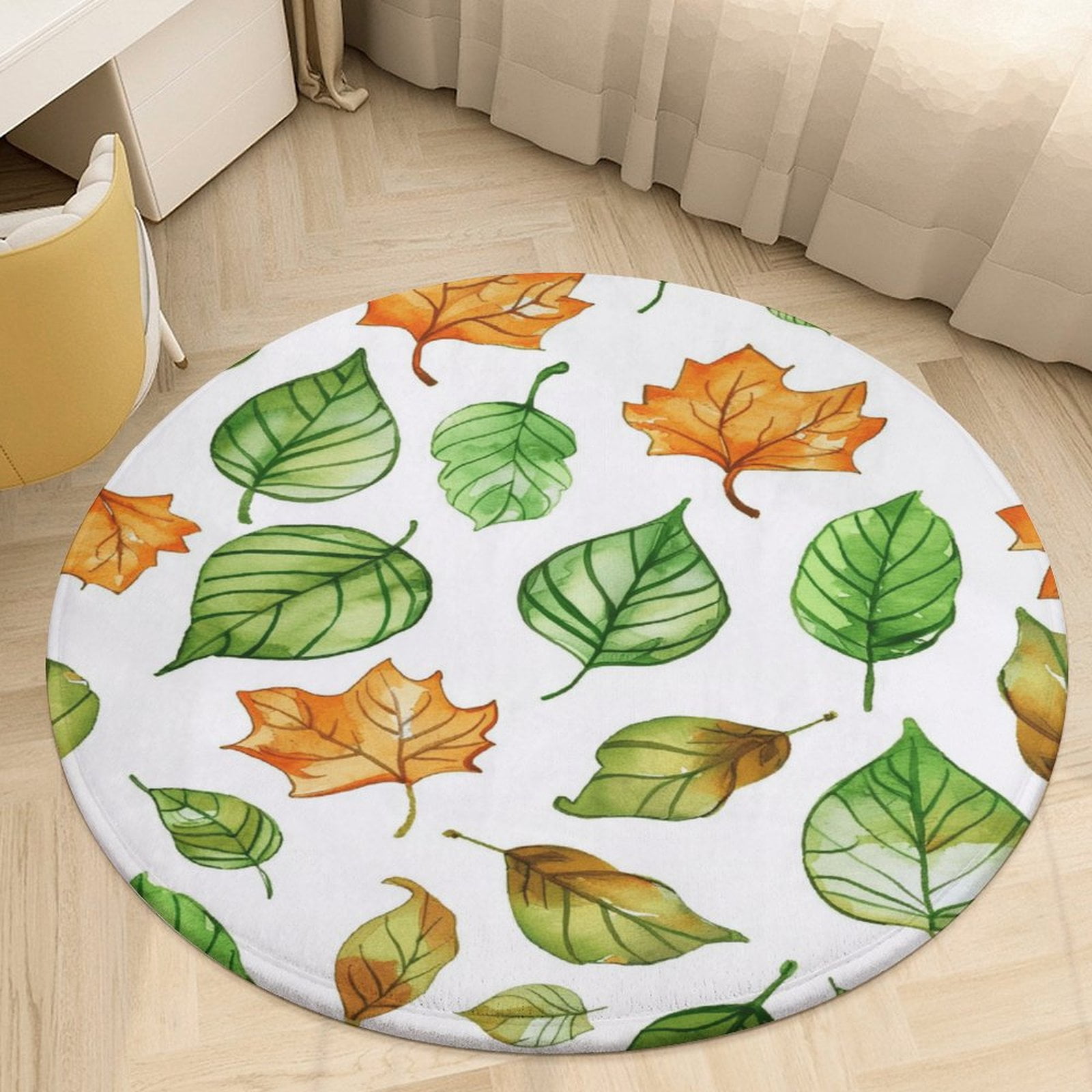 Autumn Harvest Maple Leaves Thanksgiving Soft Bedroom Round Area Rug ...