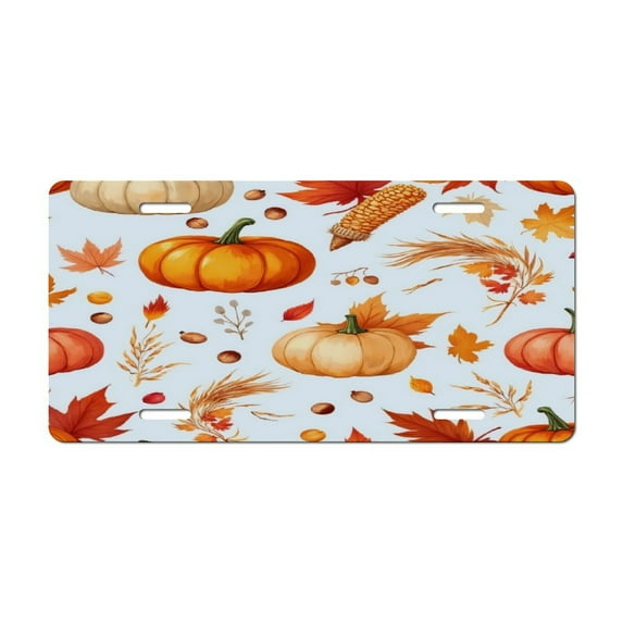 Autumn Harvest Pattern License Plate Lightweight Aluminum Automotive ...