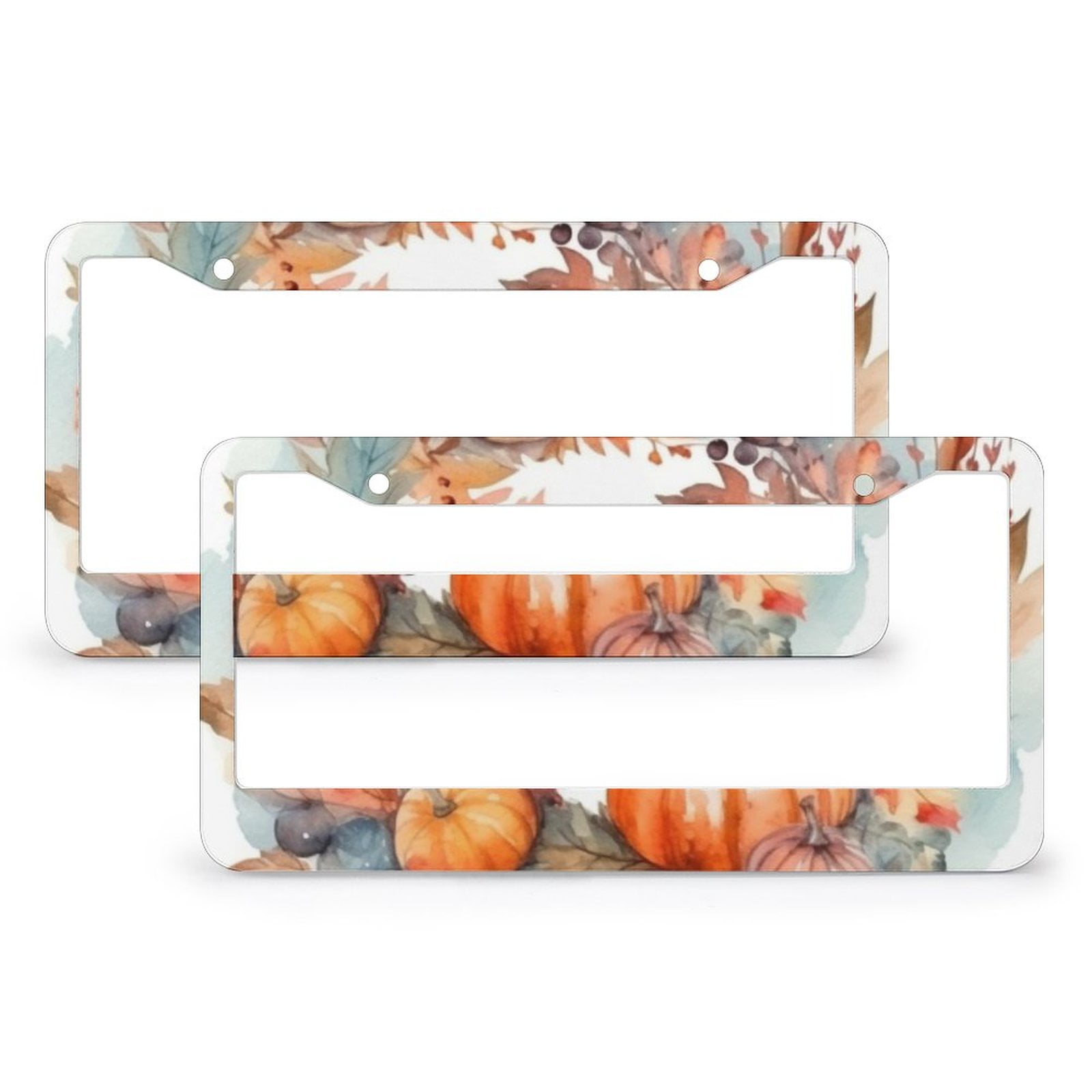 Autumn Harvest Pumpkin Wreath License Plate Cover 2 Pack Autumn ...