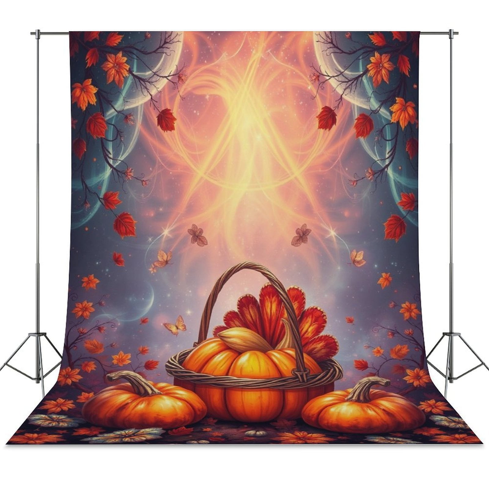Autumn Harvest Pumpkins Decorations BackdropPortrait Photography ...