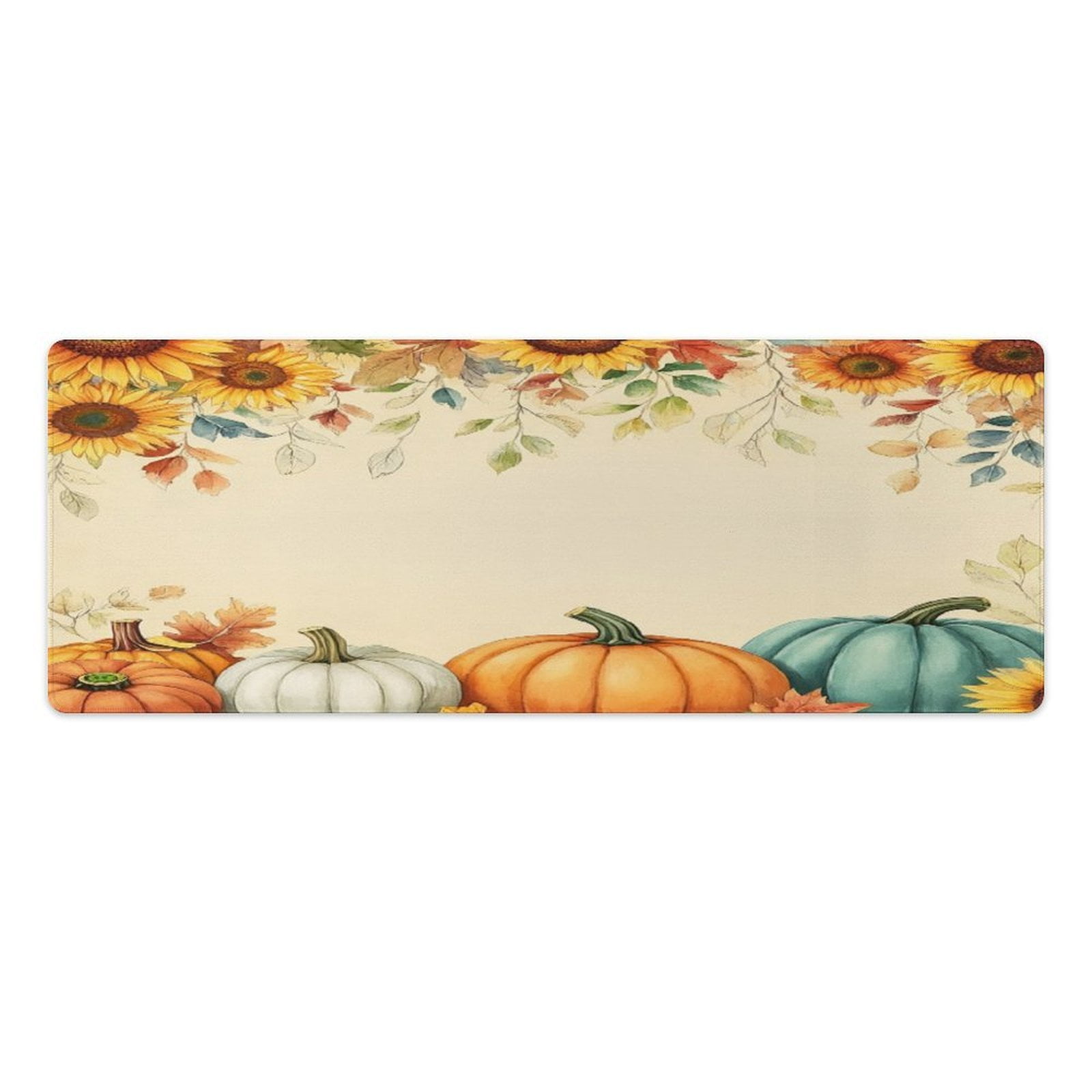 Autumn Harvest Pumpkins Sunflowers 2 PCS Anti Fatigue Rugs Pvc Non Skid ...