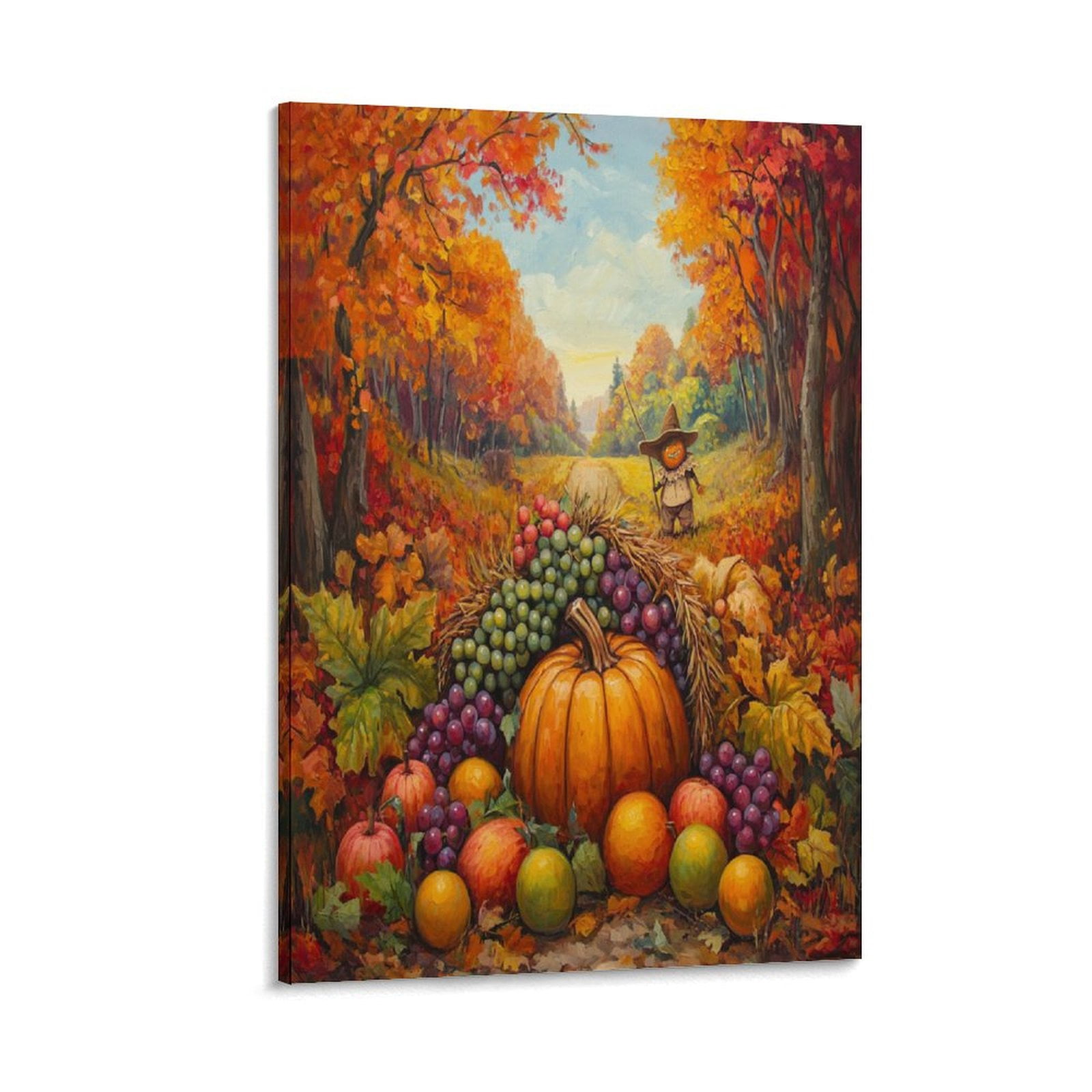 Autumn Harvest Scene with Colorful Fruits And Vegetables Poster Wall ...