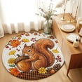 Autumn Harvest Squirrel Acorn Round Area Rug 3ft,Living Room Rug Non ...