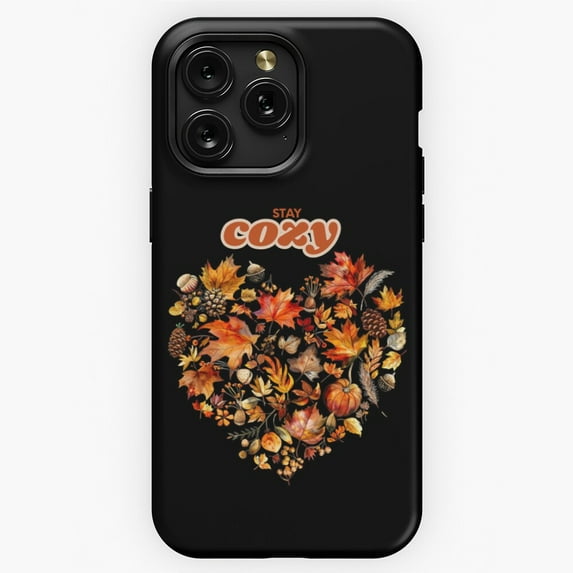 Autumn Heart Watercolor Cozy Hygge Art iPhone Case 17 16 15 14 13 12 11 ...