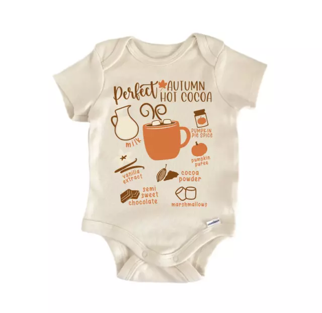 Autumn Hot Cocoa Recipe Fall Baby Boy Girl Clothes Bodysuit Cute ...