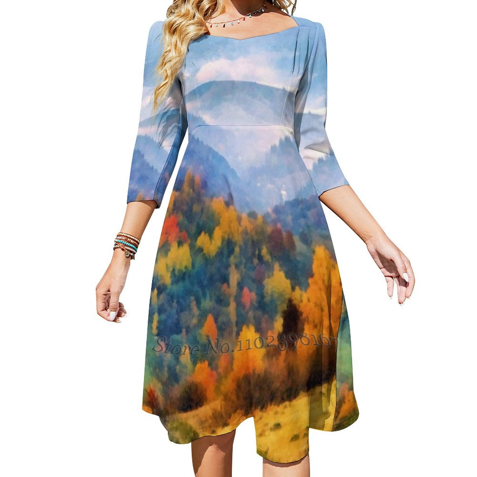 Autumn In s Sweet Elegant Dress Women Korean Kawaii Square Collar Dress ...