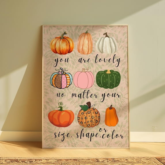 Autumn Inspirational Pumpkin Quote Art, Unframed Paper Print Size 16x24 ...