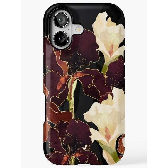 Autumn Iris Floral Botanical Art iPhone Case 11 12 13 14 15 16 17 Pro ...