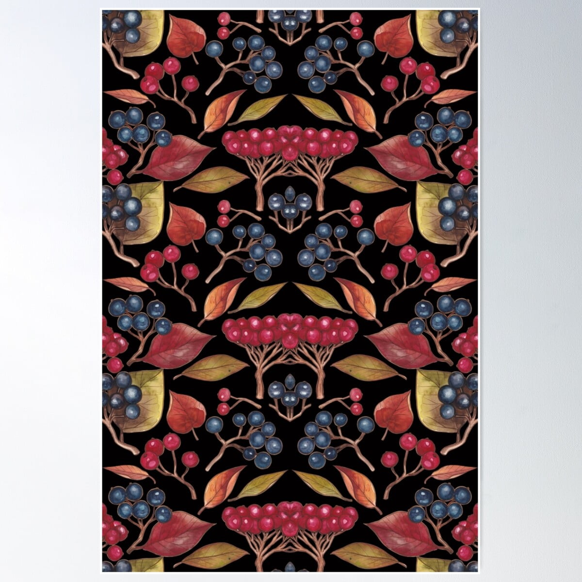 Autumn Kaleidoscope - Berry Berry Sauce Poster Wall Art, Modern Wall ...