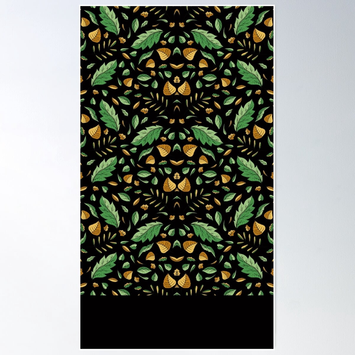 Autumn Kaleidoscope - Mint Oak Poster Wall Art, Modern Wall Decor For ...