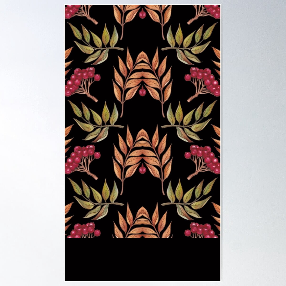 Autumn Kaleidoscope - Redcurrant Crush Poster Wall Art, Modern Wall ...