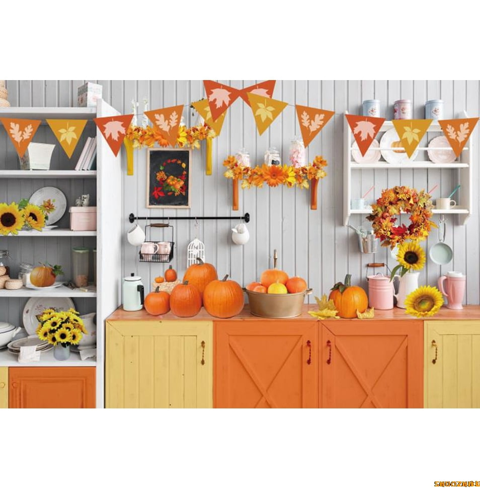 Autumn Kitch Sce Backdrop Fall Birthday Party Family Portrait Interior ...