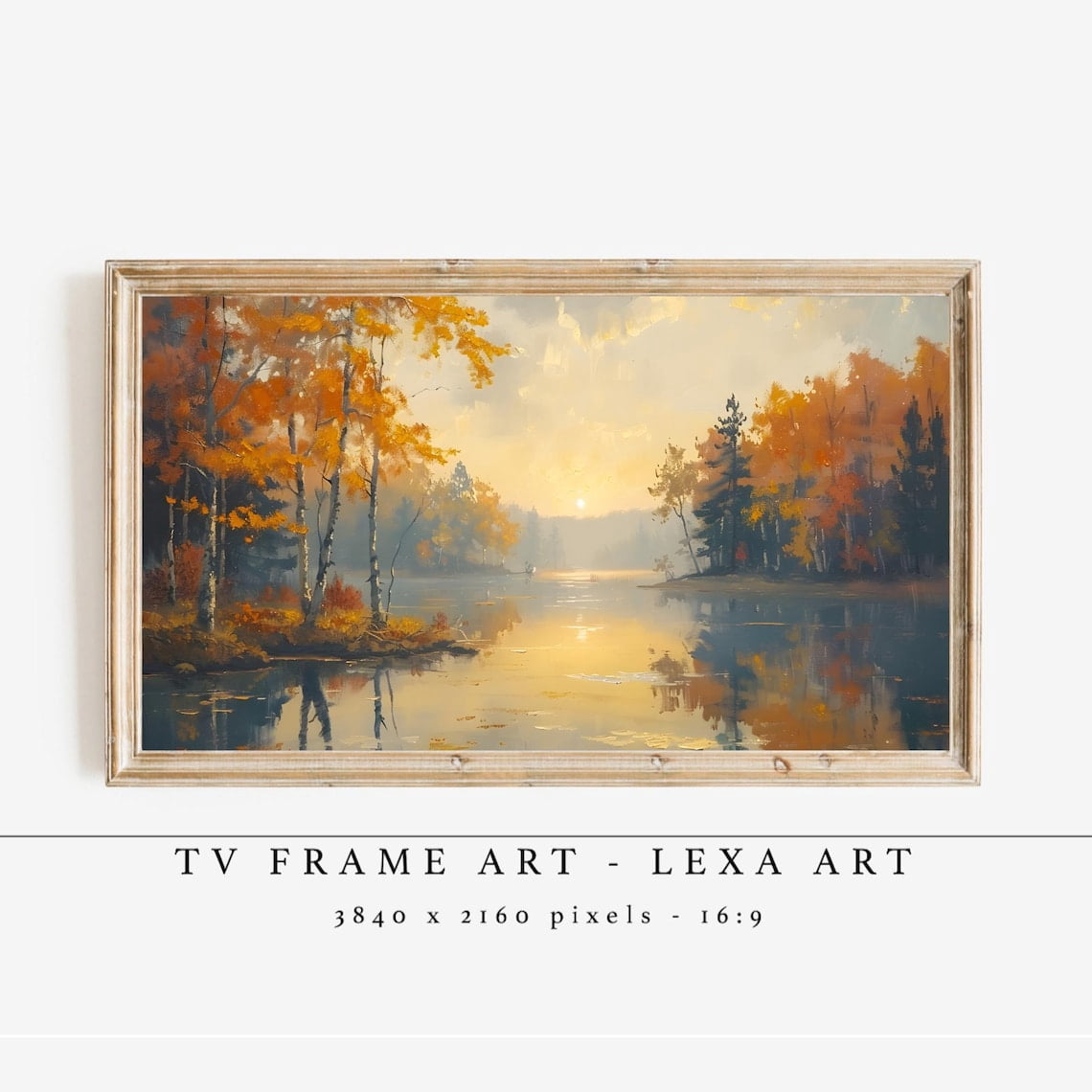 Autumn Lake Sunset Fall Landscape Warm Nature Cozy Poster Unframed ...