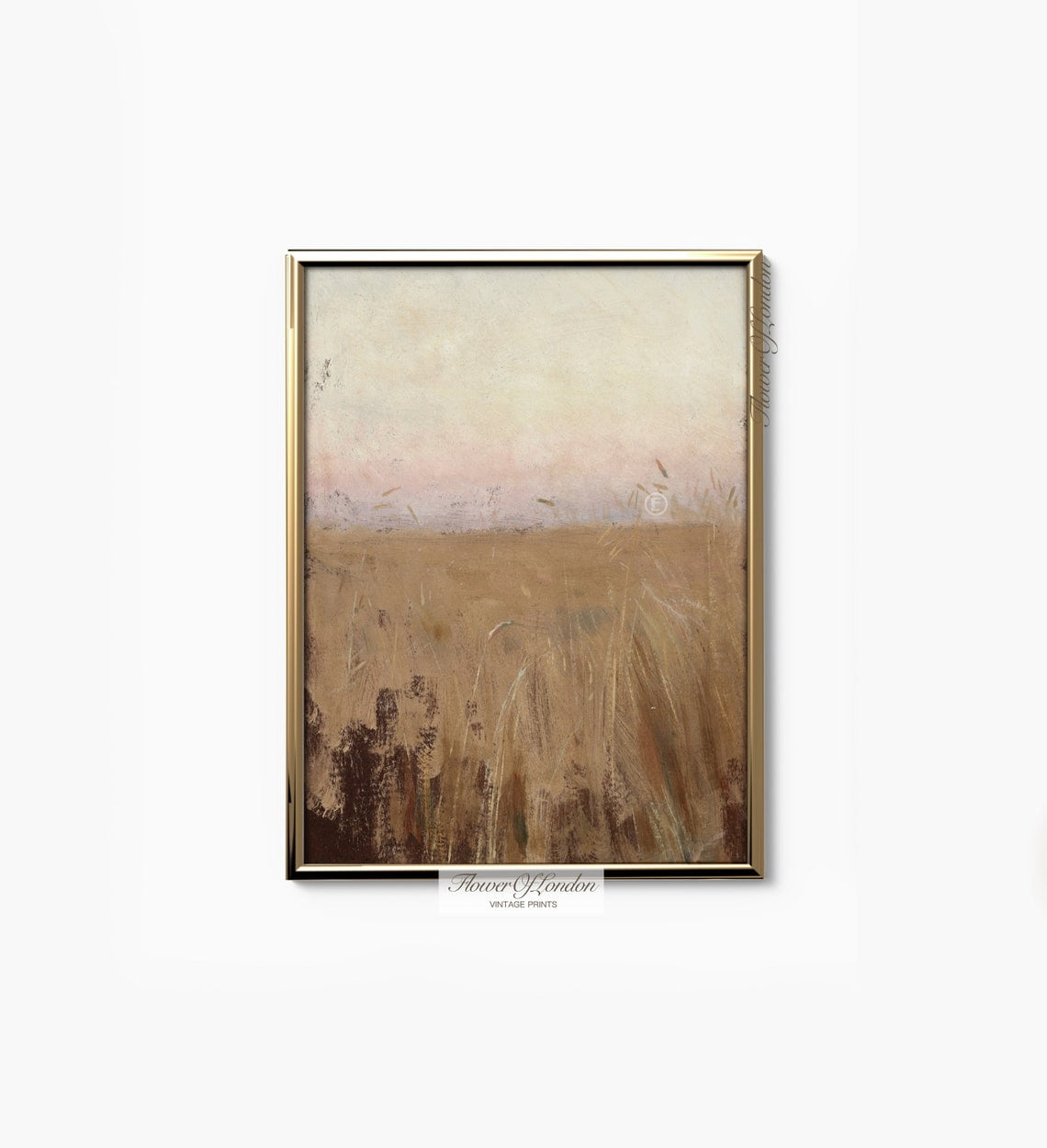 Autumn Landscape Antique Fall Beige Harvest Wheat Field Poster ...