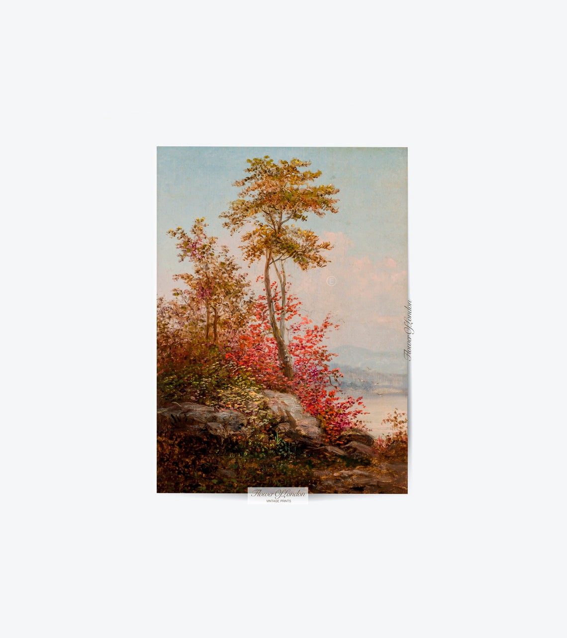 Autumn Landscape Antique Fall Bright Red Yellow Leaves Poster Unframed ...
