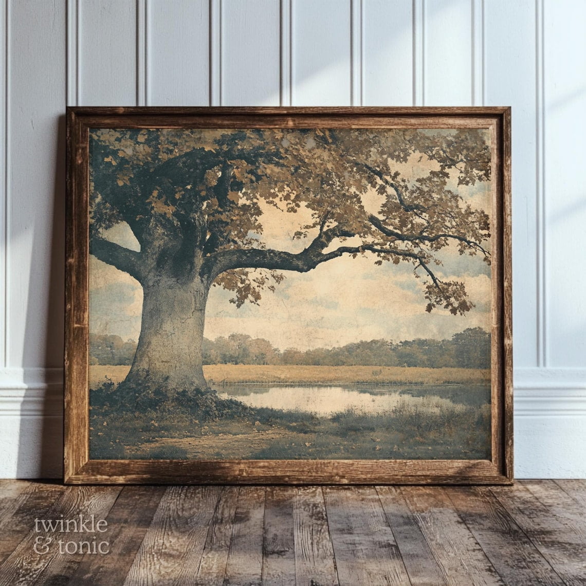 Autumn Landscape Art Print Moody Fall Rustic Poster Muted Pastoral ...