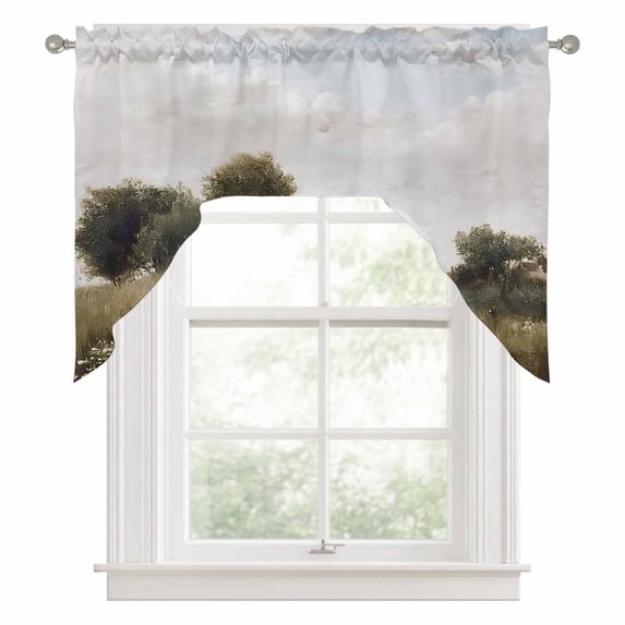 Autumn Landscape Kitchen Curtains Swag Valance for Windows/Bathroom ...