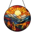 Autumn Landscape Mountain Valley Stained Glass Window Hanging ...