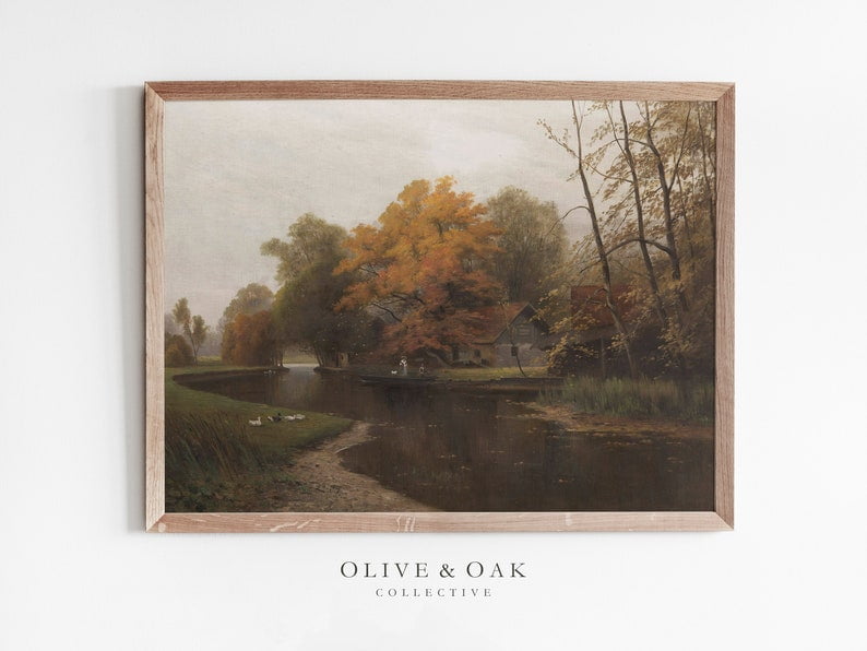 Autumn Landscape Painting / Vintage Art Digital Prints / PRINTABLE ...
