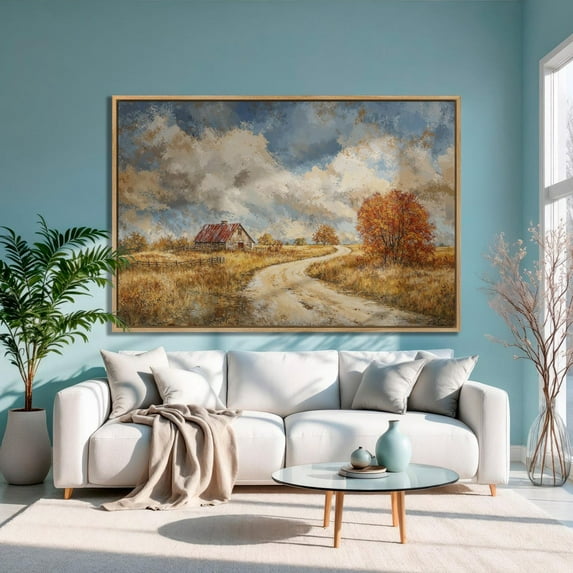 Autumn Landscape Poster, Cozy Country Cottage Decor Home Decor, 16x24 ...