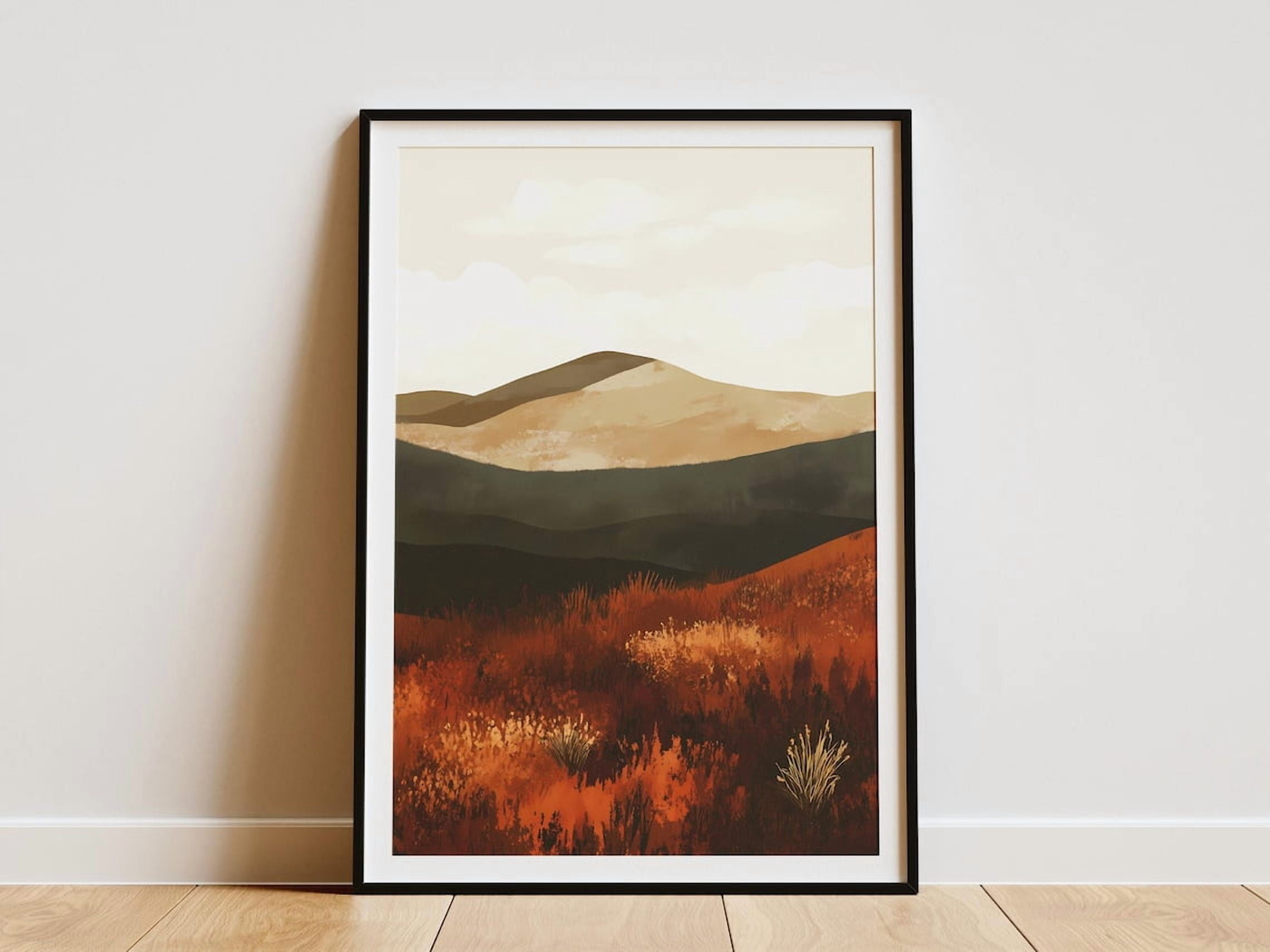 Autumn Landscape Posterfall Mountain Printheather And Moss Hillabstract ...